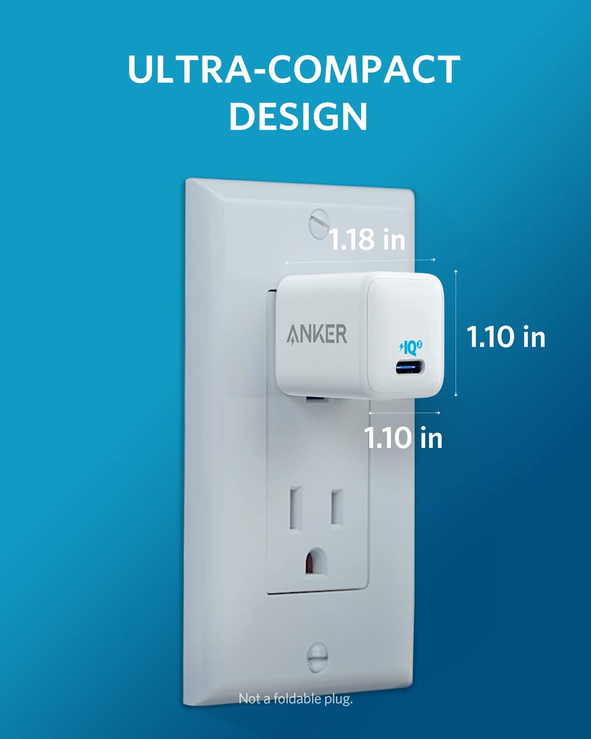 USB C Charger, Anker Nano Charger 20W PIQ 3.0 Durable Compact Fast Charger, PowerPort III Charger for iPhone 12/12 Mini/12 Pro/12 Pro Max/11, Galaxy, Pixel 4/3, iPad Pro (Cable Not Included)