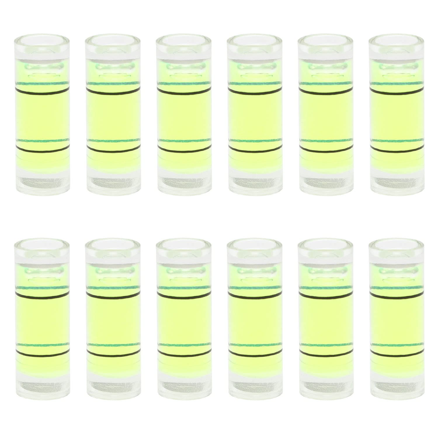 ZRM&E 12PCS Archery Bow Sight Bubble Level Transparent Bubble Spirit Level for Archery Replacement Accessories, Cylindrical Spirit Level 6.5x18mm