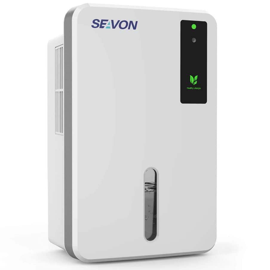 SEAVON Dehumidifiers for home, 2800 Cubic Feet (269 sq. ft) Dehumidifiers with 1500ml capacity for Basements, Bathroom, Bedroom, RV, Wardrobe, Auto Shut Off