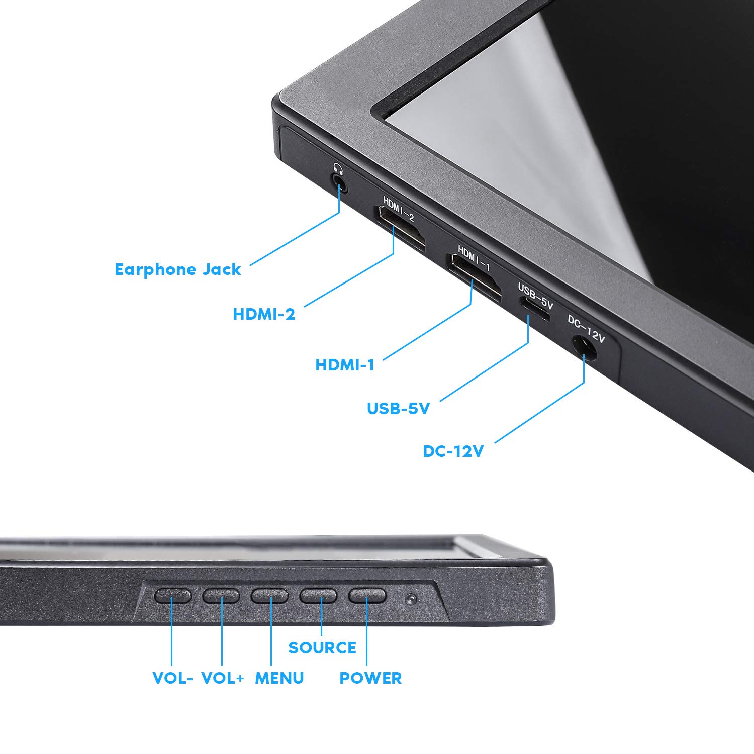 SunFounder 13.3 Inch Display IPS Portable Screen for Raspberry Pi, 2 HDMI Monitor 1920x1080 Gaming Monitor for Ps4 Raspberry Pi WiiU Xbox 360 Windows 7/8/10