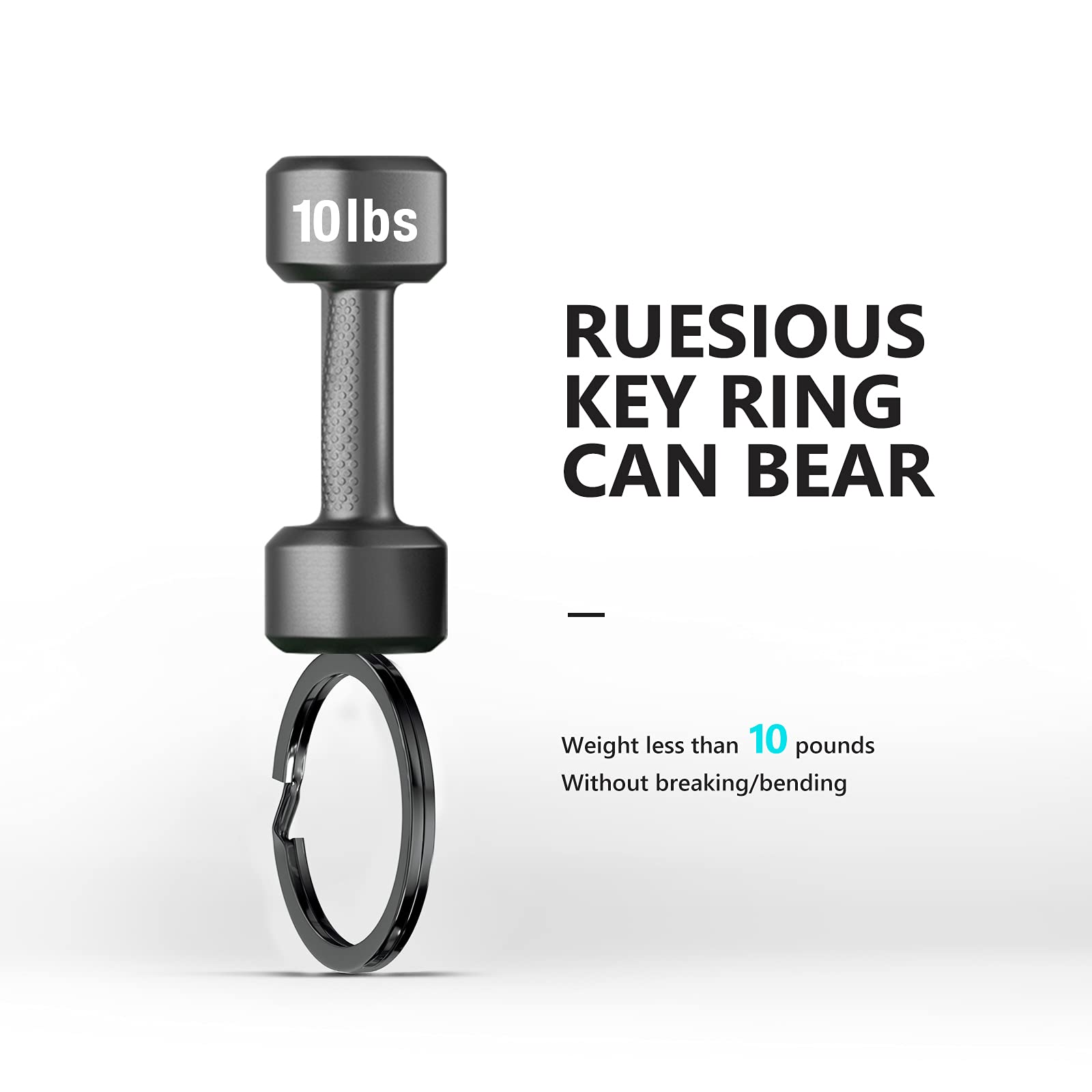 Ruesious Round Flat Key Ring (40 Pack)(15/20/25/30mm),Keyring Split Ring,Key Chain Ring Connectors,Electroplated Black Keychain,Keyring Loops