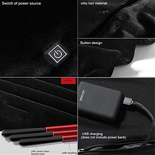 USB Electric Heated Blanket Wrap Shawl, Heated Cape, Electric Lap Flannel Blanket, with 3 Heating Settings, 25℃/35℃/45℃, for Car Office Chair, Comfortable and Safe, Machine Washable