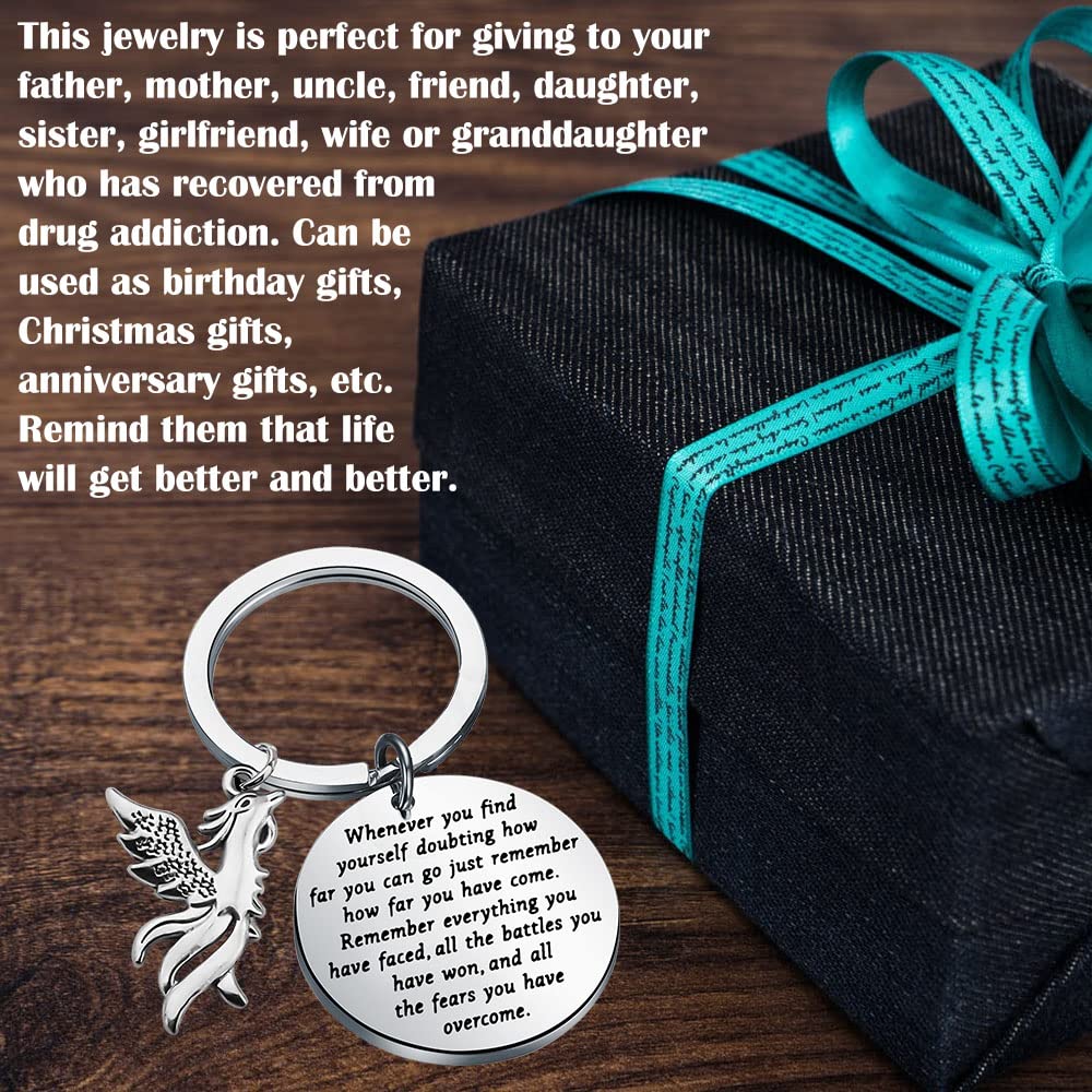 TIIMG Rising Phoenix Nspirational Gifts Phoenix Keychain New Beginning Jewelry Gift For Women Wife Lover (Phoenix whenever)