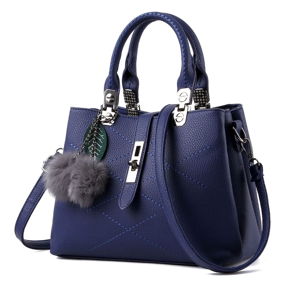 xusyuh FINETOO Women's Bags Autumn and Winter Trend Big Bag Shoulder Messenger Handbag Large Capacity Female Bag (Deep Blue)