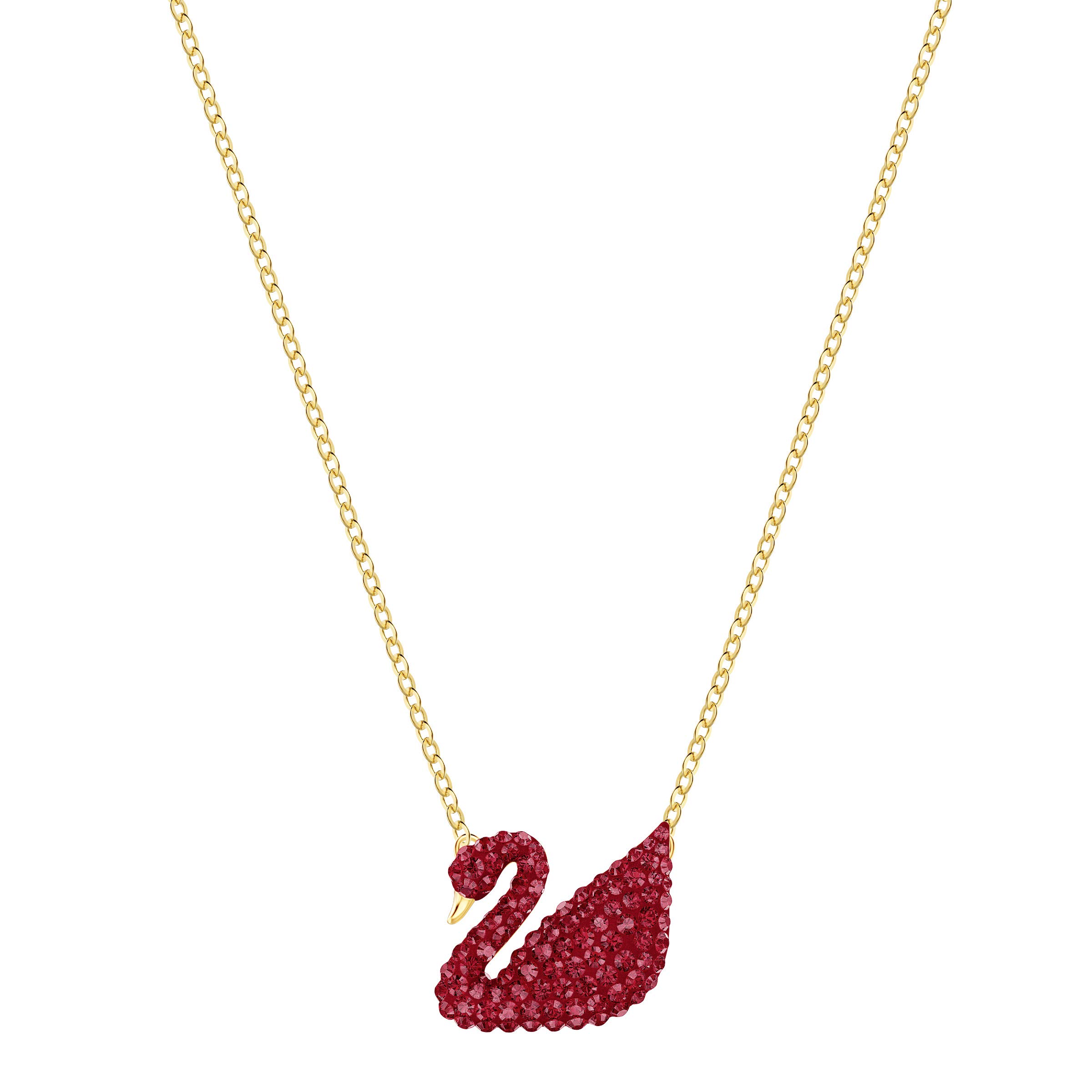 SWAROVSKI Women's Iconic Swan Bracelet, Red, Gold-Tone Plated