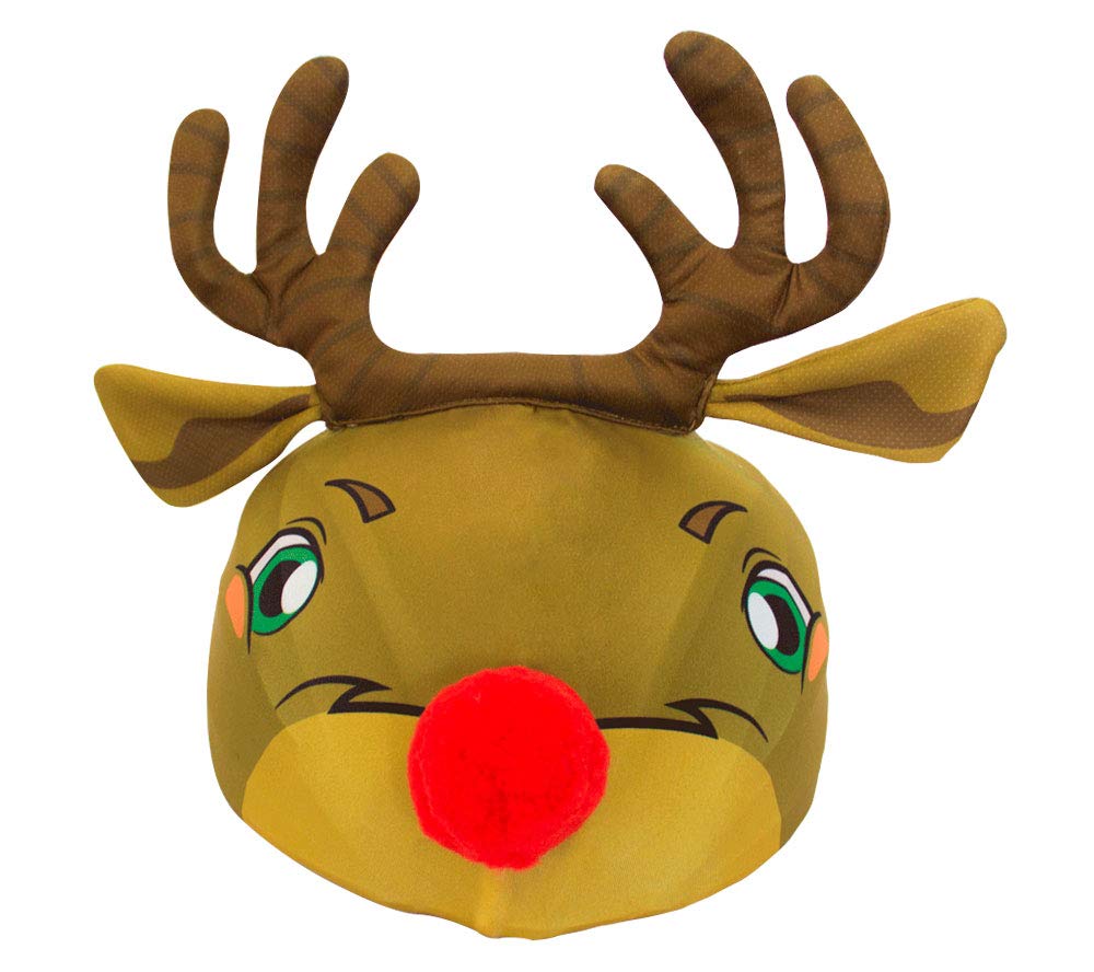 Rudolph Reindeer Santa Christmas Helmet Cover for Snowboard Cycling