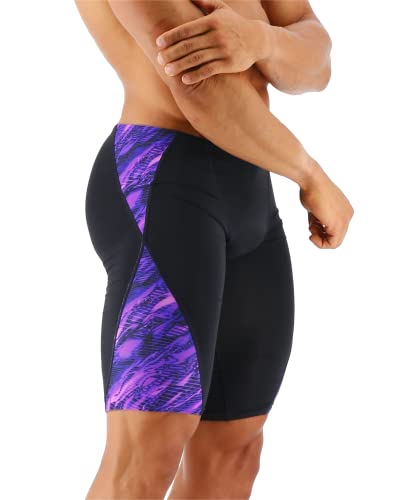 TYR Men's Standard Cadence Blade Splice Swimsuit Jammer, Purple, 26