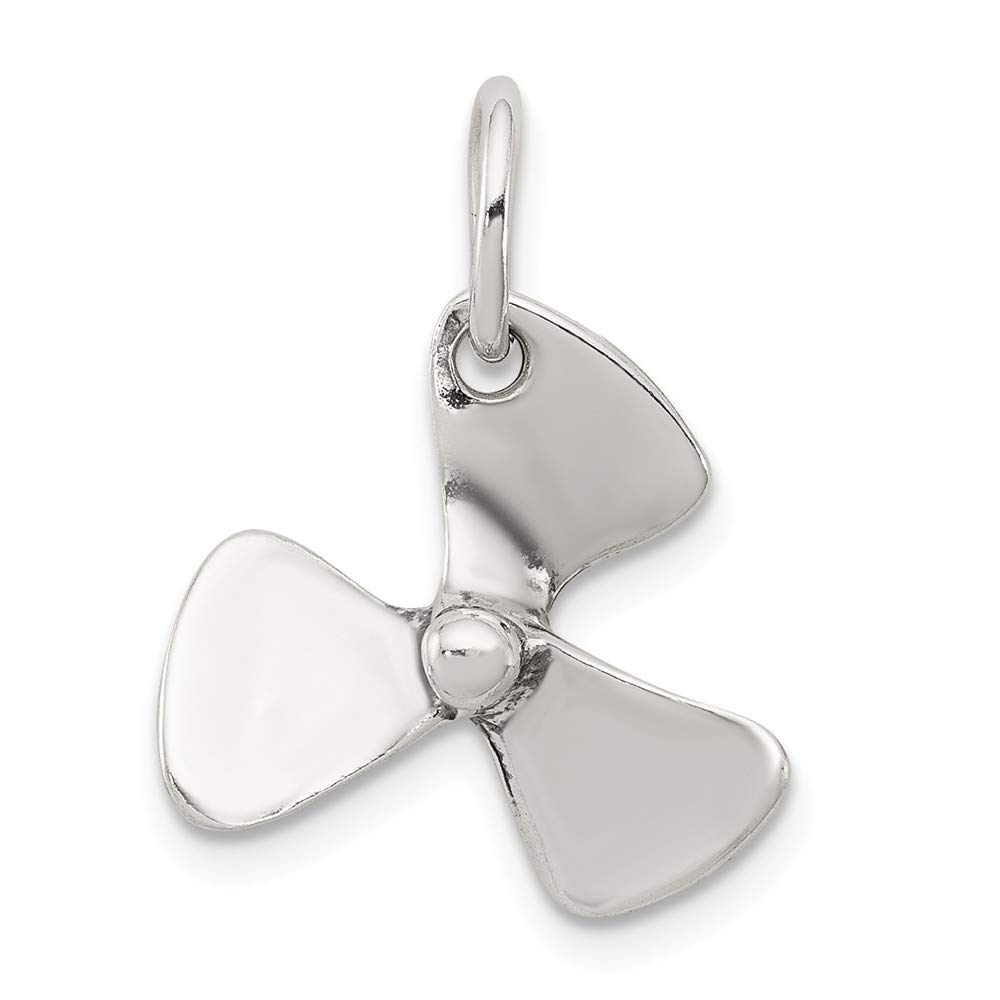 Saris and Things 925 Sterling Silver 3D Antiqued Boat Propeller Charm Pendant