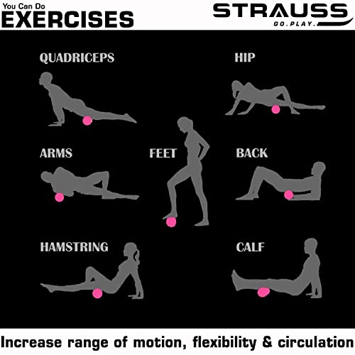 STRAUSS High Density Foam Roller, 45cm, (Black)