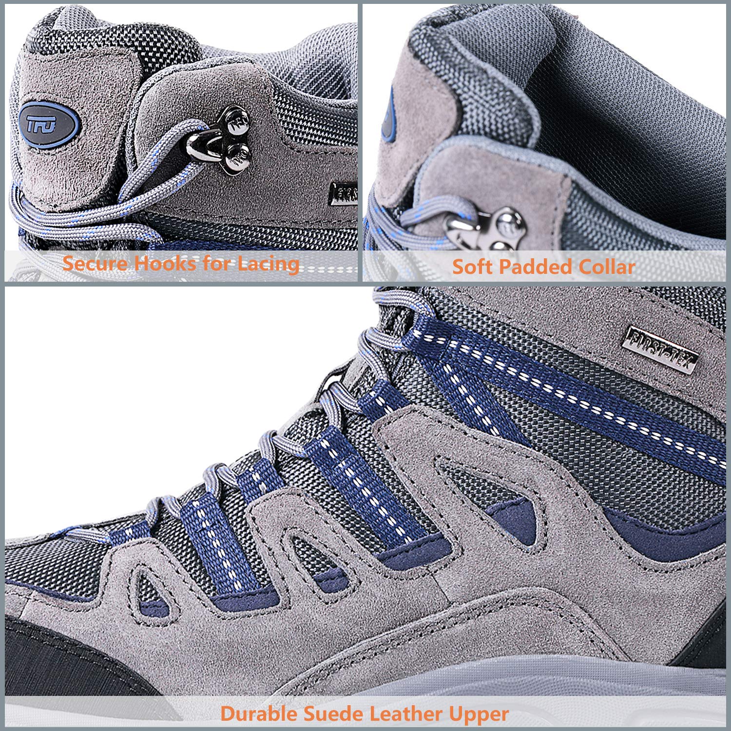 TFO Waterproof Hiking Boots for Men Breathable Non-Slip Work Boots for Trekking, Trails & Walking