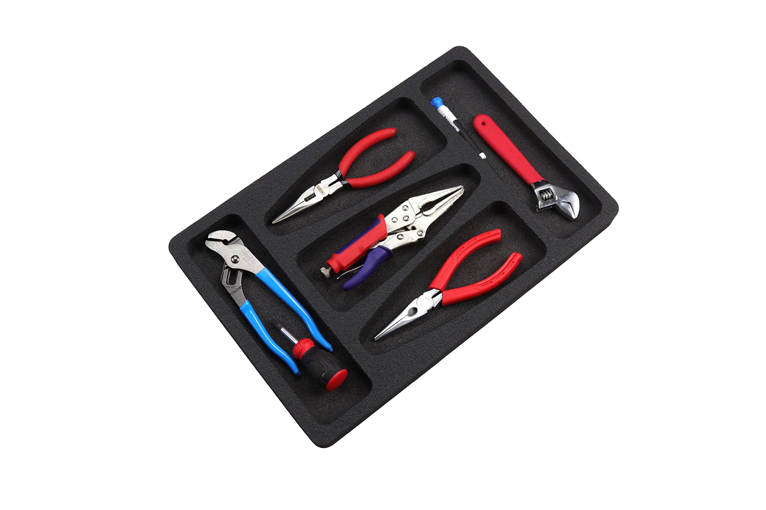 Polar Whale Tool Drawer Organizer Small Pliers Holder Insert Black Durable Foam Tray 15 x 10 Inches 5 Pockets Holds 3 Small Pliers Up To 8 Inch Long Fits Craftsman Husky Kobalt Milwaukee Many Others