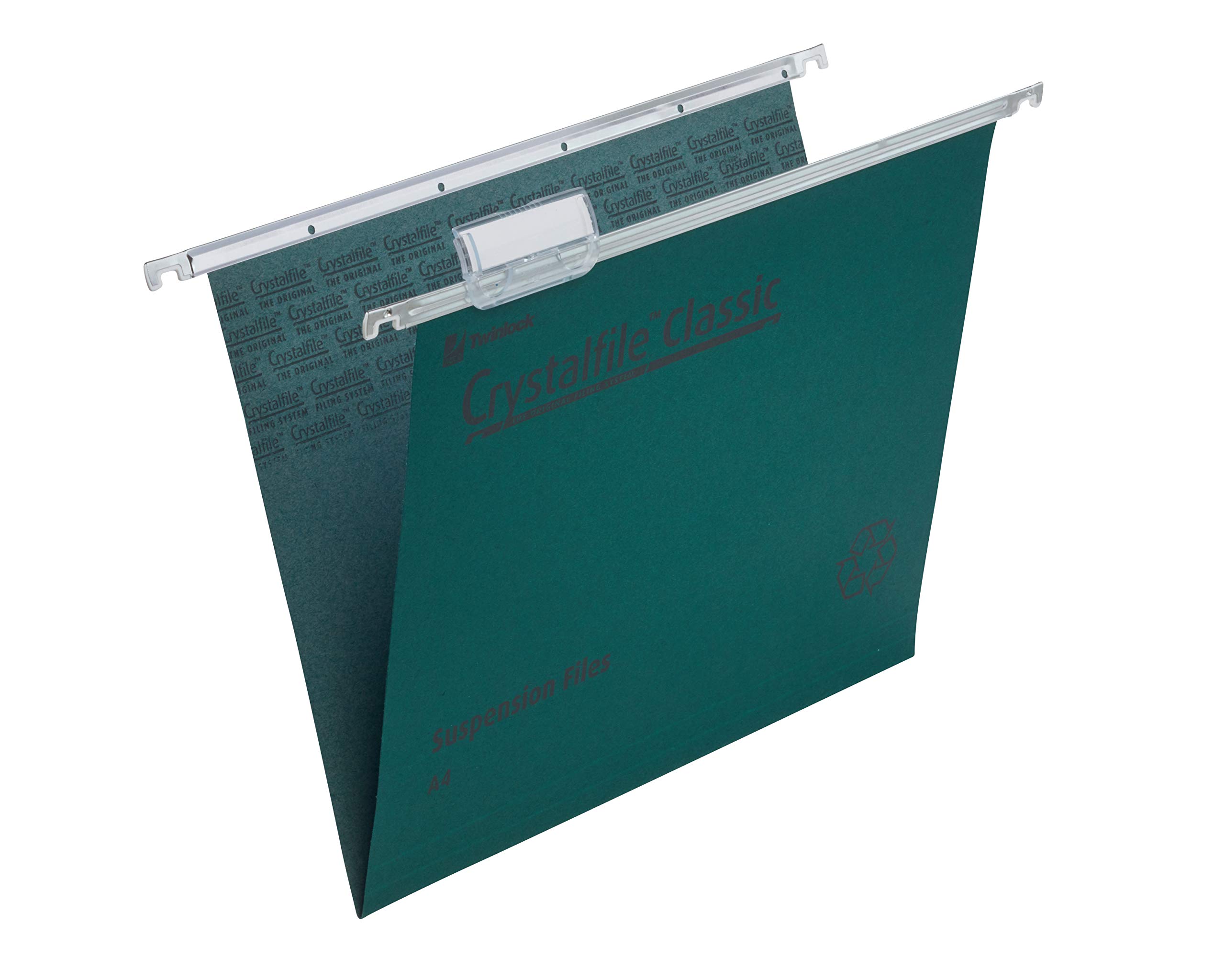 Rexel Crystalfile Classic Suspension Files Manilla 15 mm A4 - Pack of 50, Green