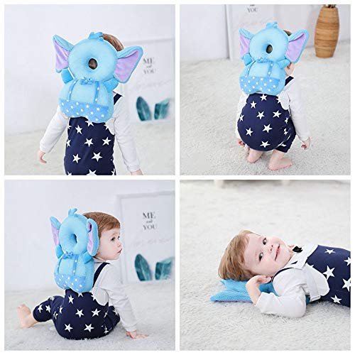 XIZHI Baby Toddlers Head Protective Baby Safety Mat Protection Head Protection Pillow Elastic Comfortable Shoulder Back Learn Walking Protective Cushion (Blue)