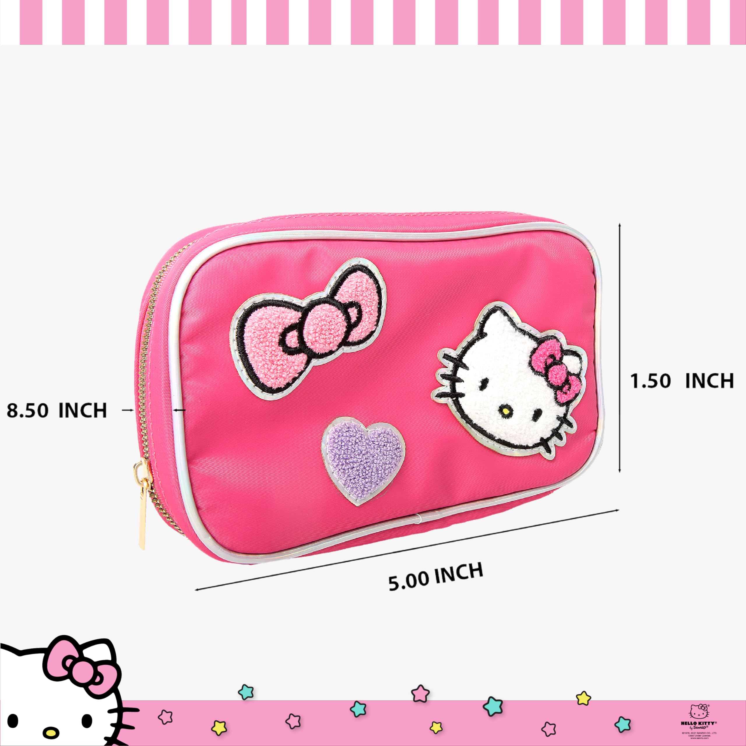 Sanrio Hello Kitty Nylon Jewelry Holder Organizer with Zip Closure - Officially Licensed Hello Kitty Jewelry Travel Organizer