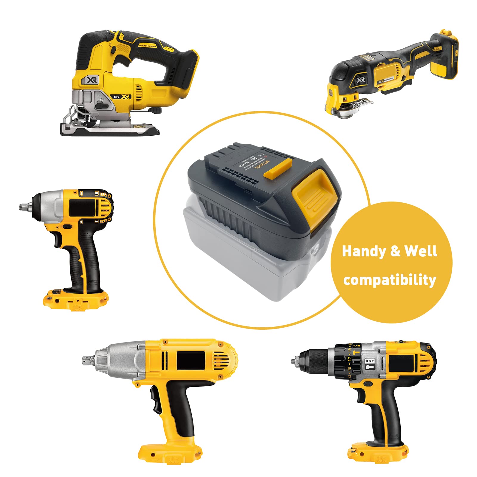 ZDTZAN MT20DL Battery Adapter for Makita 18V Li-ion Battery use on Dewalt 20V Battery Tool, Convert for Dewalt 18V 20V DCB200 Li-ion Battery Cordless Power Tools