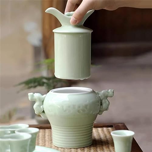 ZLXDP Ancient Wind Wine Glass Ceramic Wine Set White Wine Yellow Wine Pot Small Wine Cup Household Wine Distributor