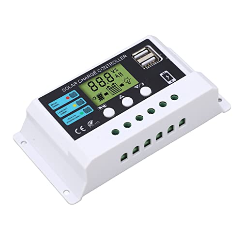 Solar Controller, 12V 24V Self Adaption Overload Protection Solar Regulator Industrial Chip for Industrial (20A)