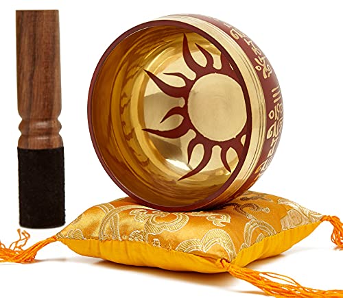 Tibetan sun singing bowl - Authentic handmade bowl for meditation sound chakra healing