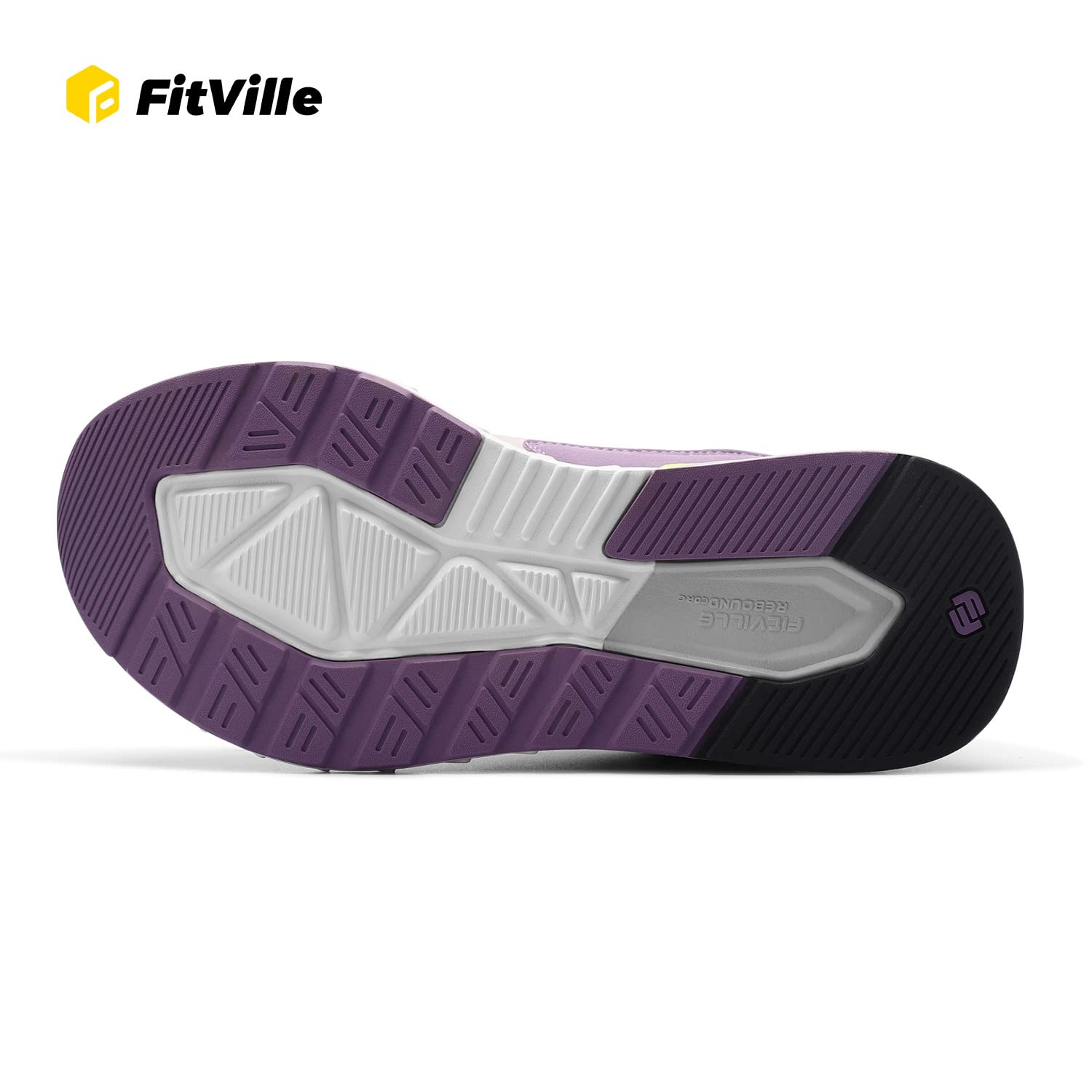Women's Extra Wide Walking Shoes Wide Width Sneakers Cross Trainers with Wide Toe Box - Rebound Core Light Purple