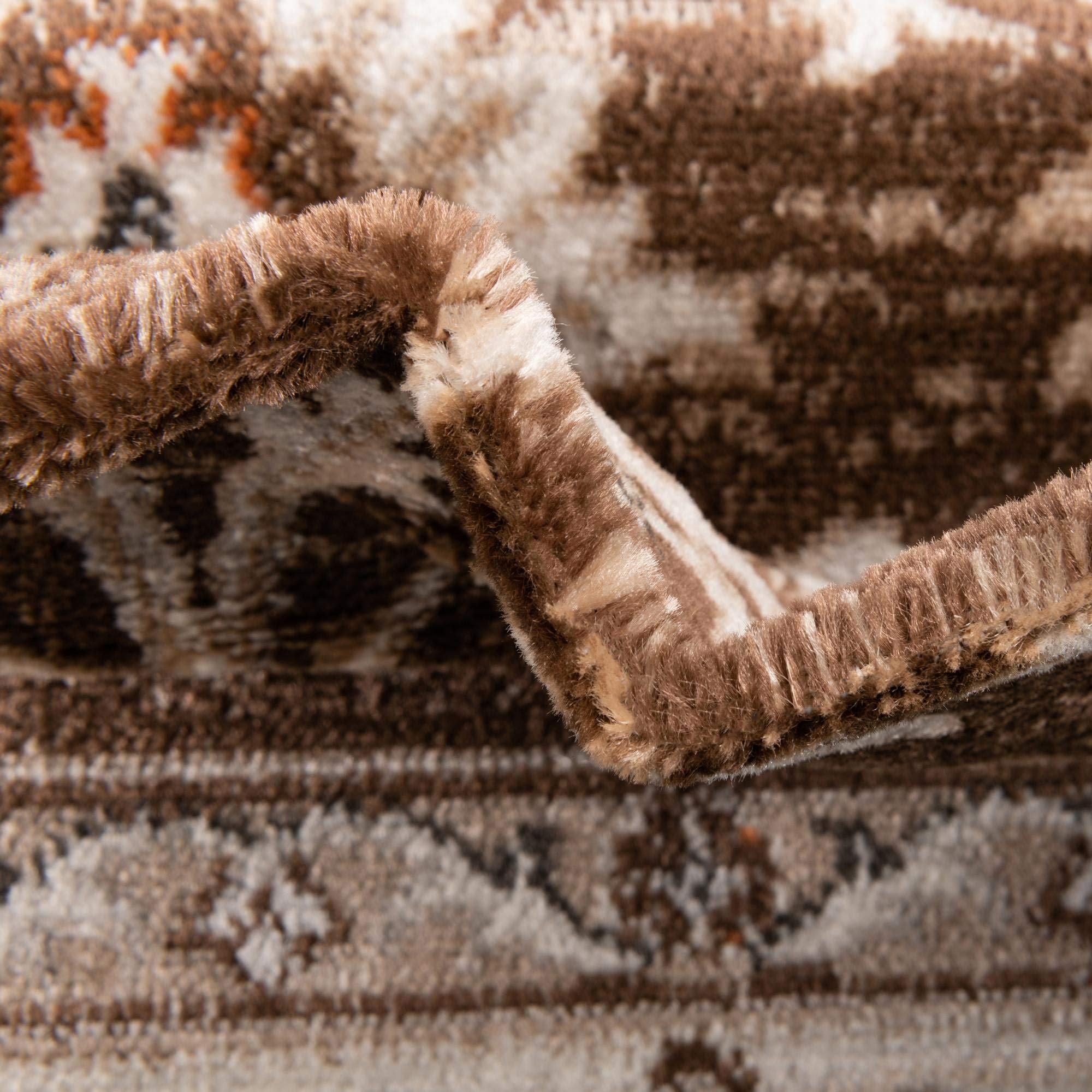 Rugs.com Charlotte Collection Rug β 6 Ft Runner Brown Low-Pile Rug Perfect for Hallways, Entryways