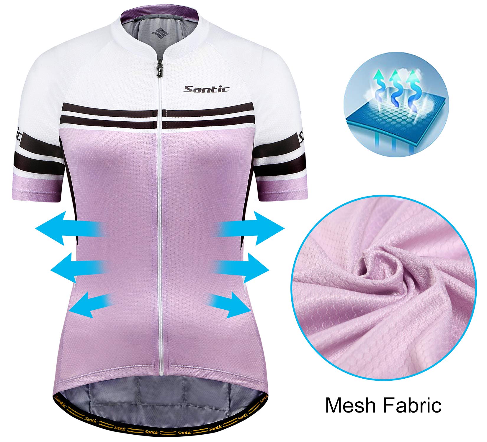 Santic Women's Full-Zip Short Sleeve Cycling Jersey