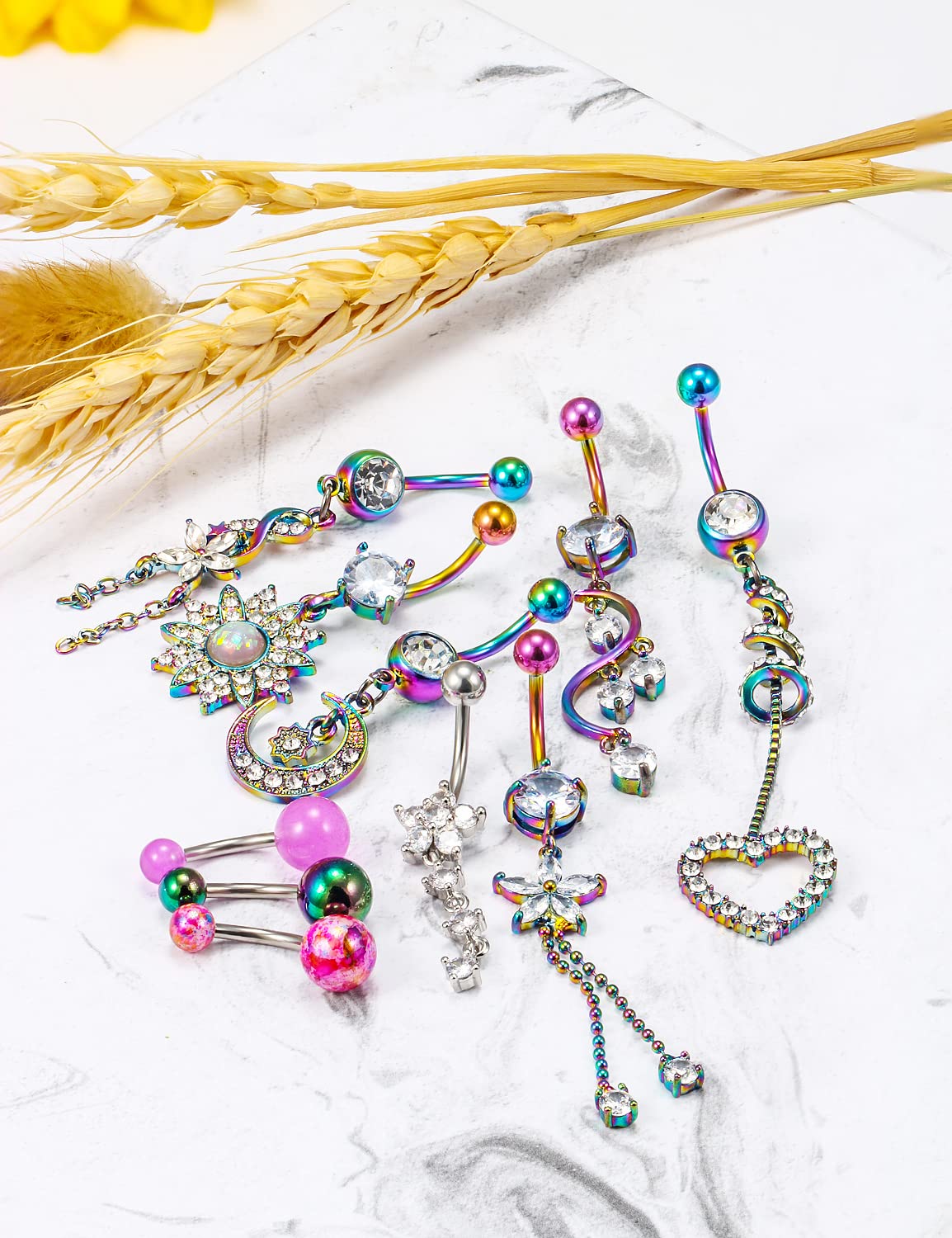 Tkzndnm Belly Button Ring Belly Rings Belly Button Rings Belly Ring Belly Button Ring Surgical Steel Belly Piercing Belly Rings For Women Dangle Belly Button Rings Belly Button Piercing
