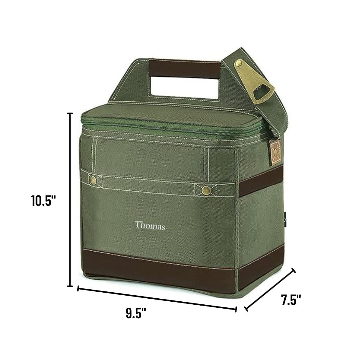 Personalized Cooler Bag for Groomsmen - Narrow Beer Travel Cooler, 18 can / 12 bottle Capacity (Black) - Nice Christmas or Birthday Gift for Men