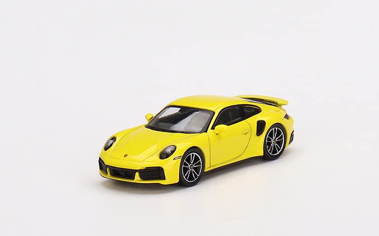 True Scale Miniatures Model Car Compatible with Porsche 911 Turbo S (Racing Yellow) 1/64 Diecast Model Car MGT00497