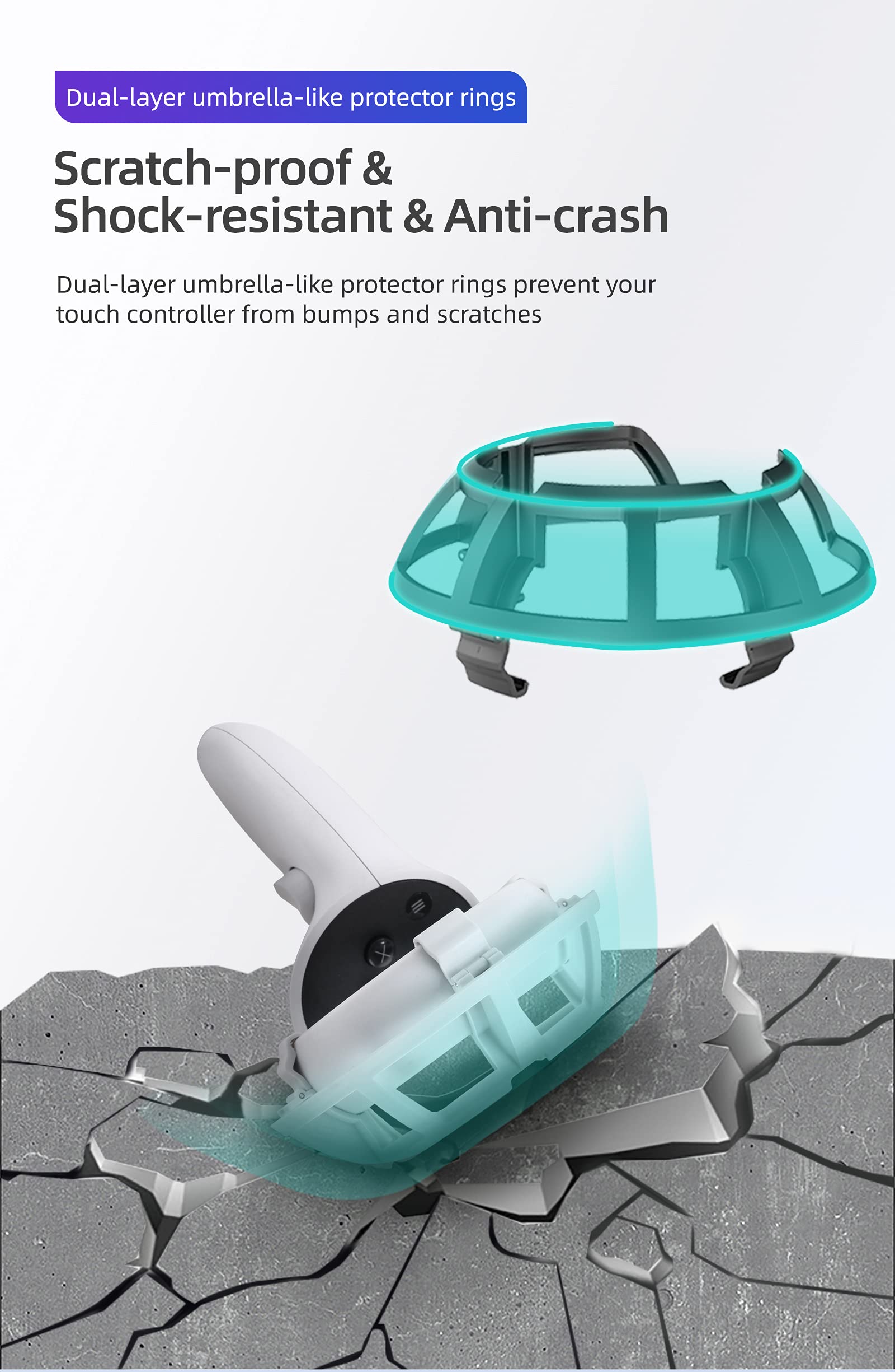 YBang Protective Guard Cover for Oculus Quest 2 Anti-Fall Anti-Shock One-Piece Full-Body Quick Release (Black)