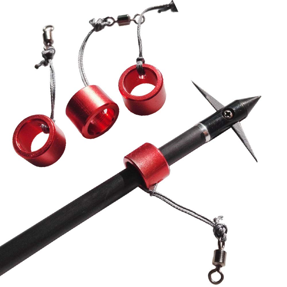 SHARROW 6pcs Bowfishing Safety Slide Arrow Fish Slide Aluminum Red for ID 10mm Arrow Shaft