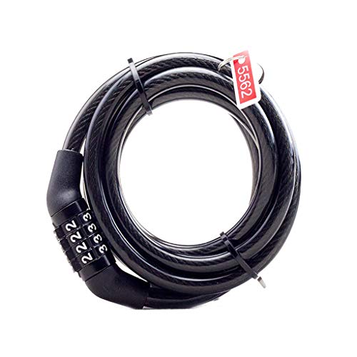 Zerlibeaful Self Cable Bike Locks Combination Resettable Cable Coiling Bike Bike Accessories Electric Bike Women (Black, One Size)