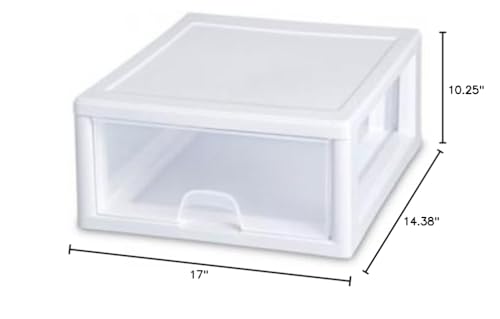 Sterilite 23108004 Stacking Drawer, White, 27 Quart (Pack of 1)