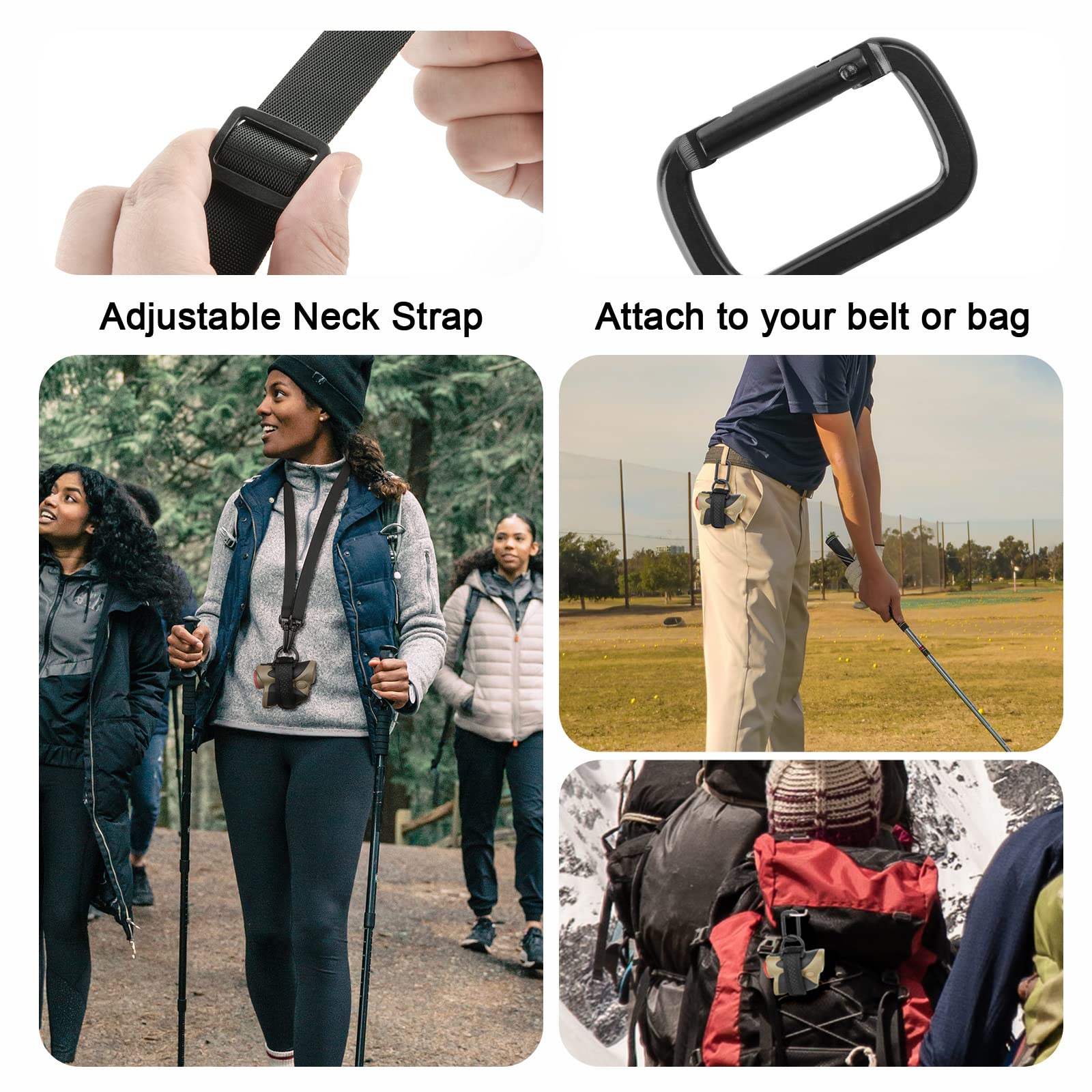 Xxerciz Rangefinder Lanyard Carabiner Golf Range Finder Holder Carrying Strap Golf Accessories for Golfer Hunting Rangefinders
