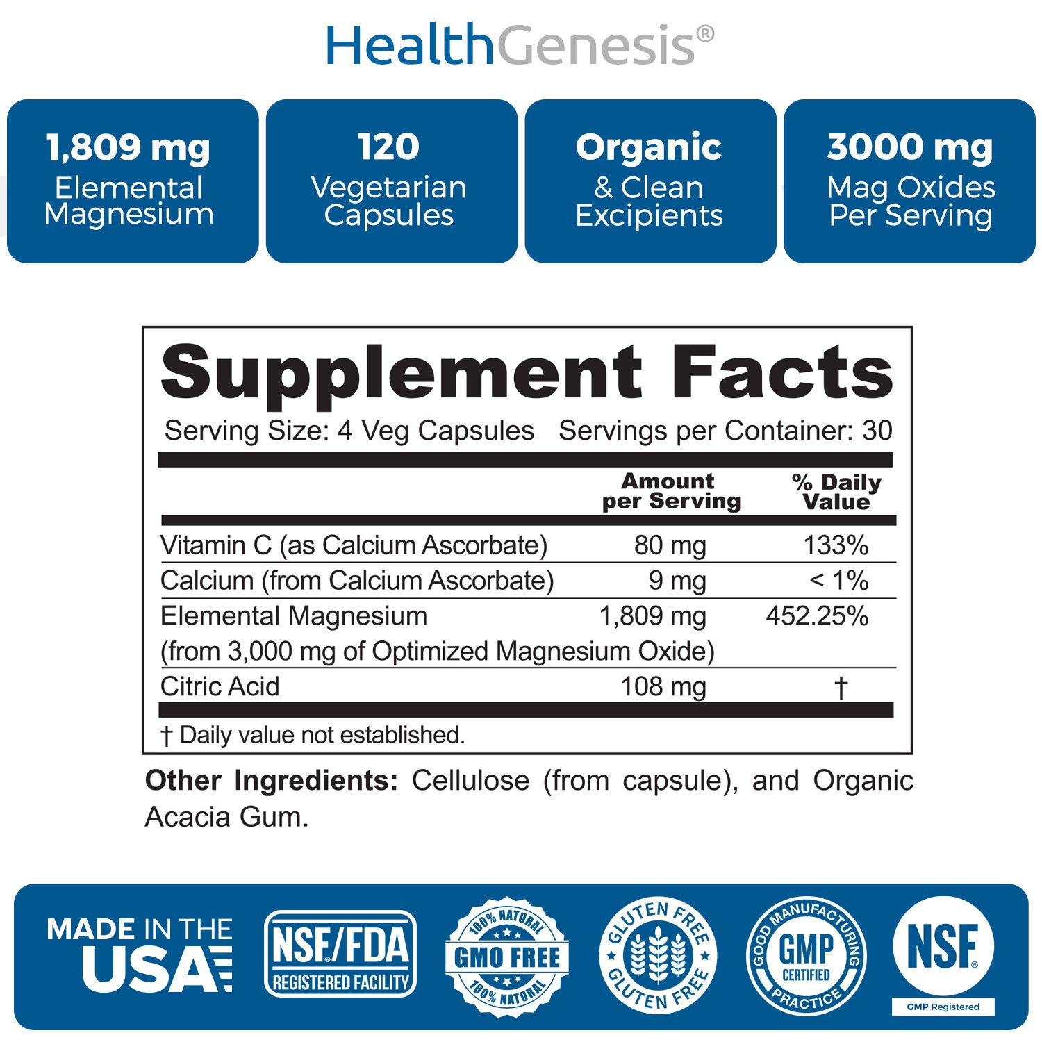 Oxy-Lax 750 mg 120 Vcaps - Natural Magnesium Oxide Oxygen Based Colon Cleanse Gentle Laxative Supports Healthy Digestive Tract Regularity