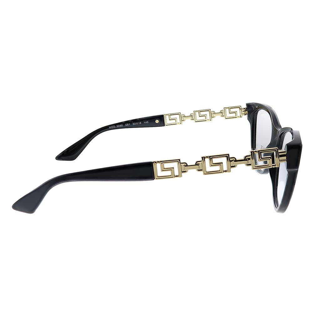Versace VE 3292 GB1 Black Plastic Round Eyeglasses 52mm