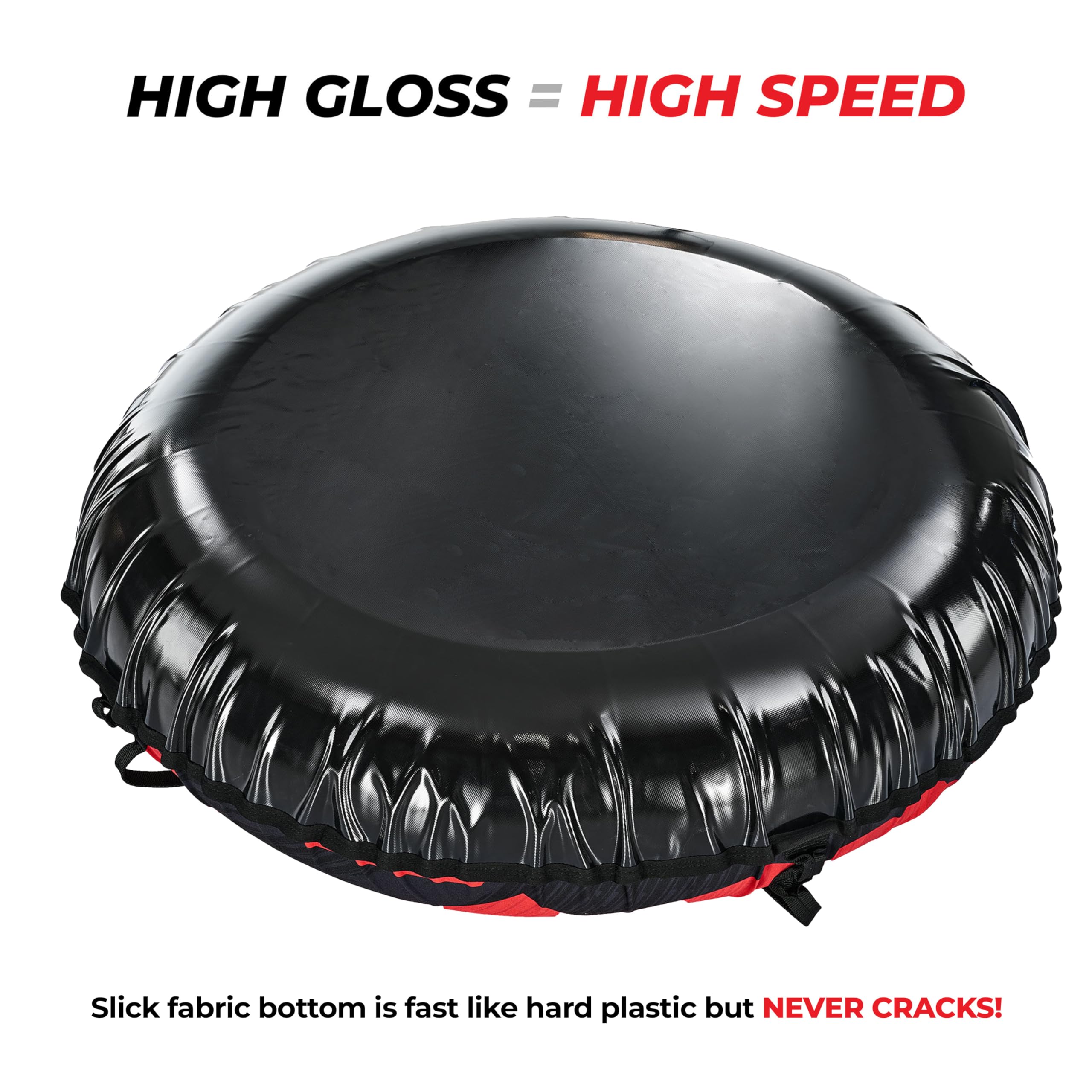 Toobski 109 Slopemaster Heavy Duty Snow Tube for Sledding | Inflatable | High Speed | Connectable | Based in The USA | Color Selection: Red and Black
