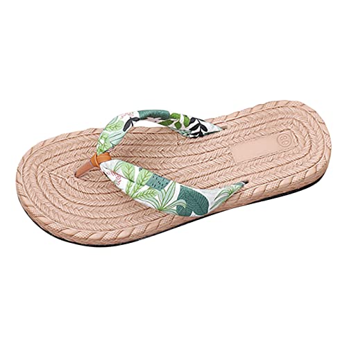 Women's Summer Thong Sandals House Slippers Open Toe Casual Cool Flip Flops Non Slip Stylish Comfy Beach Sandal Green