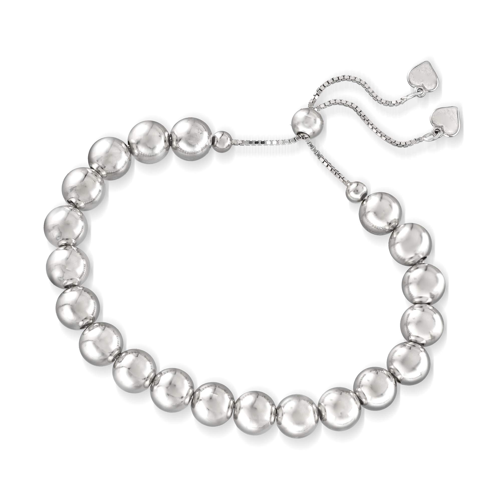 Ross-Simons 8mm Sterling Silver Bead Bolo Bracelet