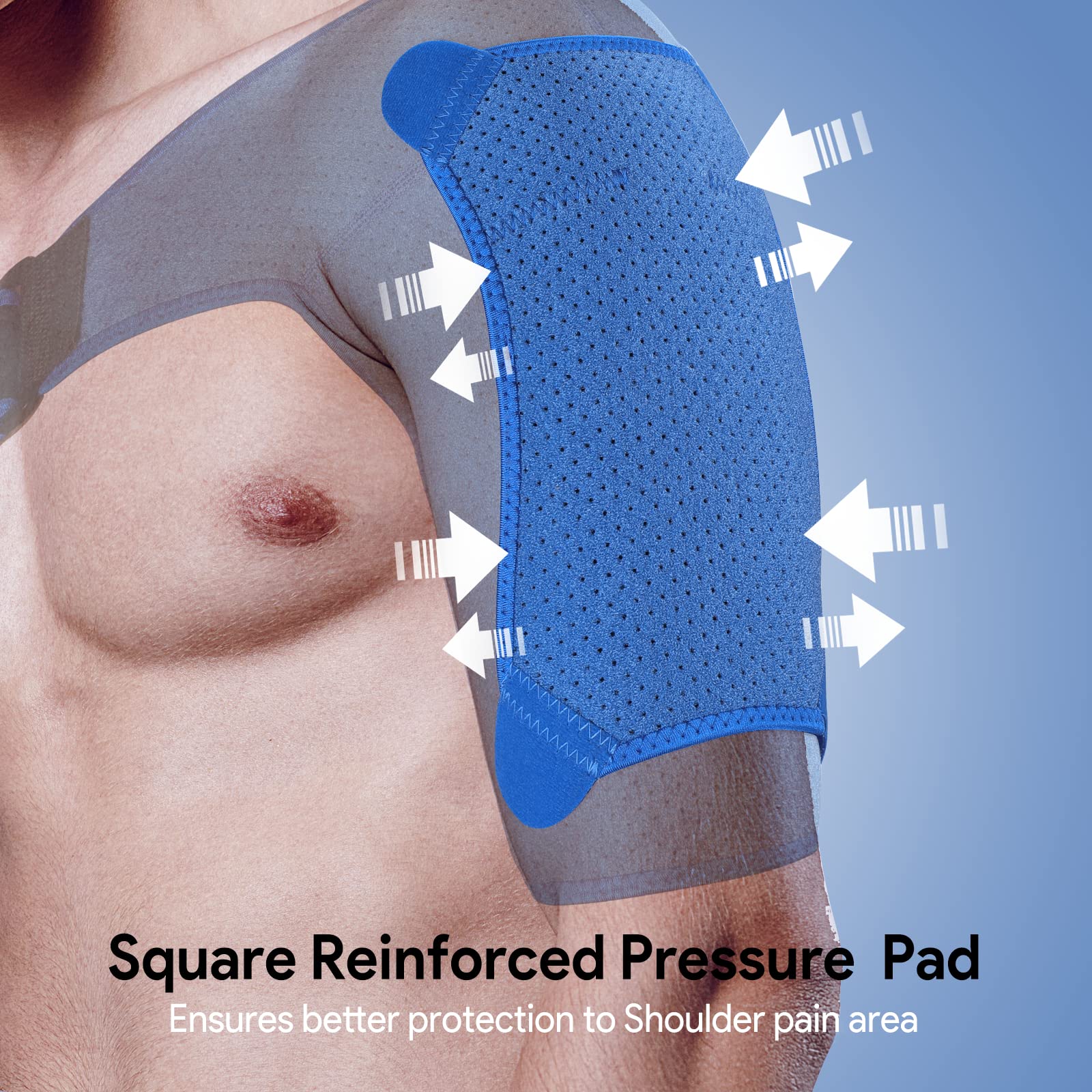 Shoulder Support, Adjustable Shoulder Brace for Men and Women, Shoulder Strap Support,Frozen Shoulder Relief and Rotator Cuff Support Fits Left and Right, L: 38-51"
