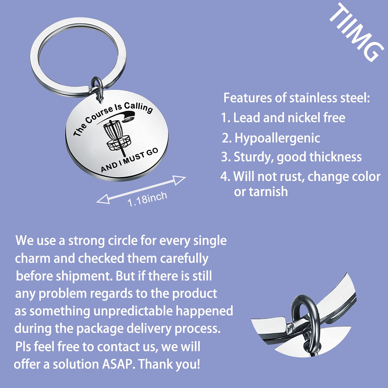TIIMG Funny Disc Golf Keychain Frisbee Golfer Gift Best Disc Golfer Gift Gift for Disc Golfer Dad Husband (The Course Is Calling)
