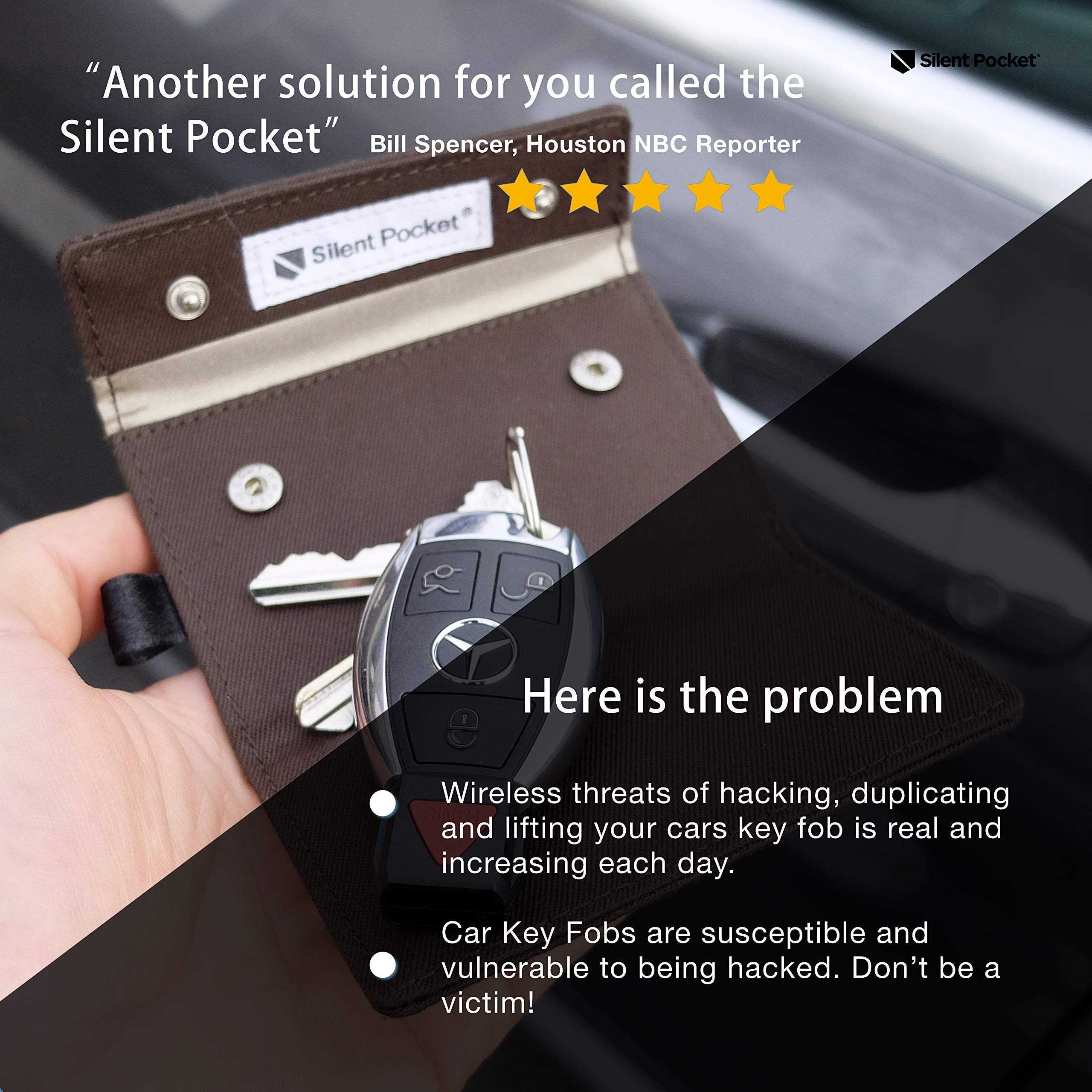 Silent Pocket Signal Blocking Car Anti Theft Device Shielding Faraday Key Fob Case Bundle (Charcoal Grey and Red)