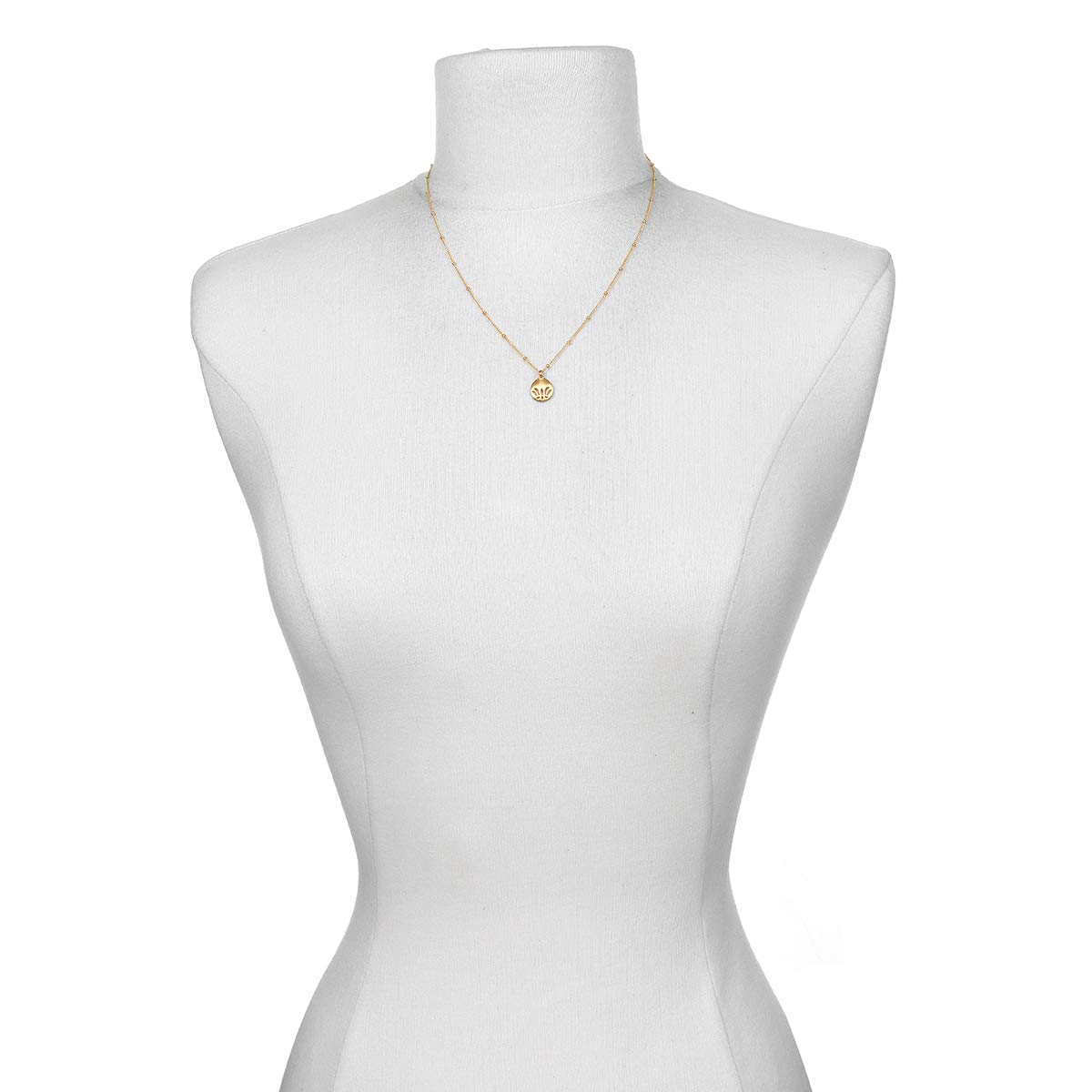 Satya Jewelry womens Gold Open Lotus Pendant Necklace 18-Inch, One Size