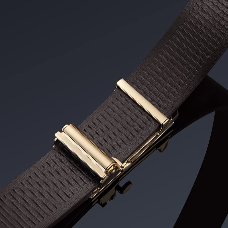VANNANBA Belt Men Leather Ratchet Business Casual, Dress Slide Belt for men Automatic Buckle,with Gift Box