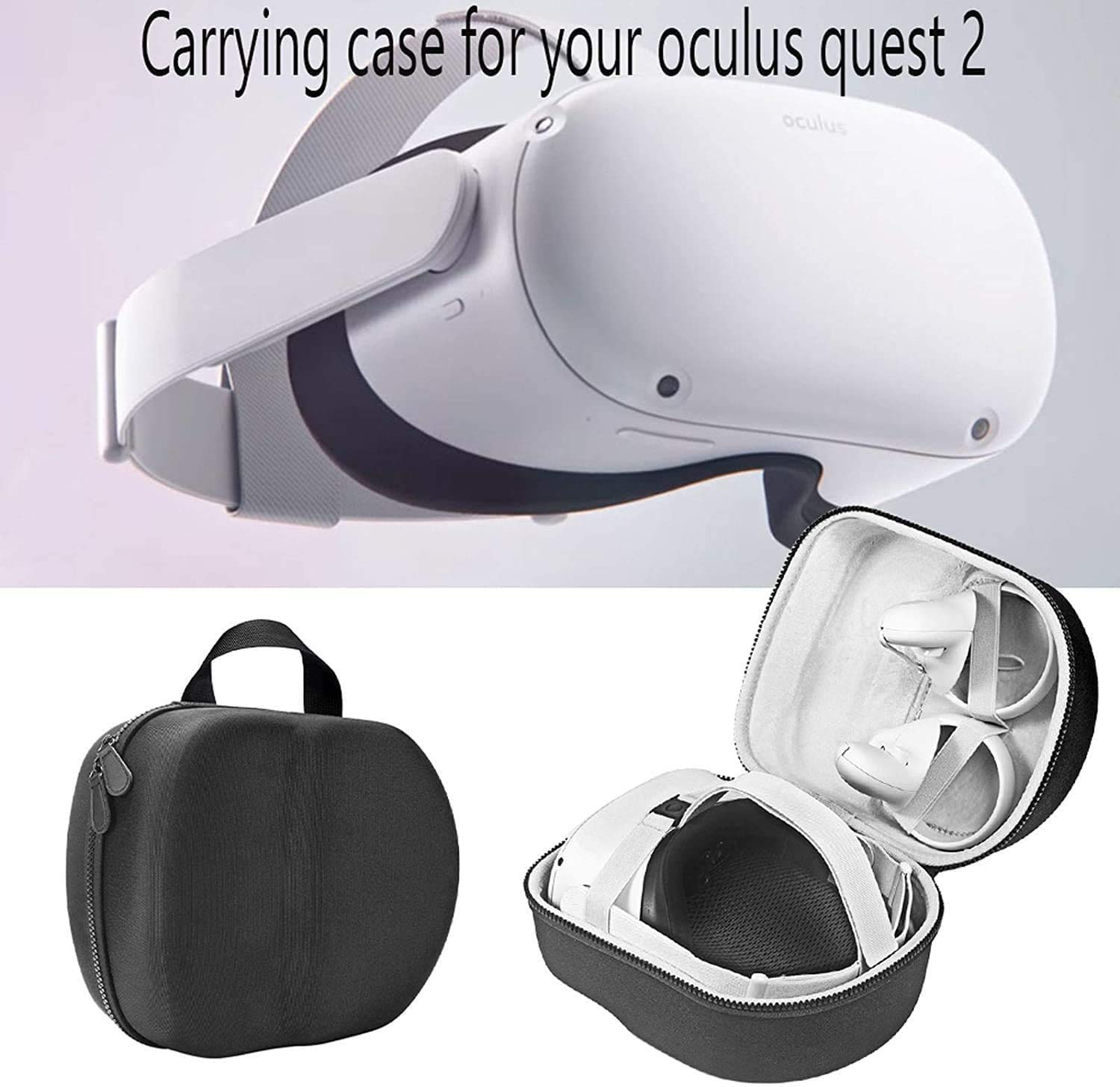 Surfree Hard Protective Cover Storage Bag Carrying Case for -Oculus Quest 2 VR Headset
