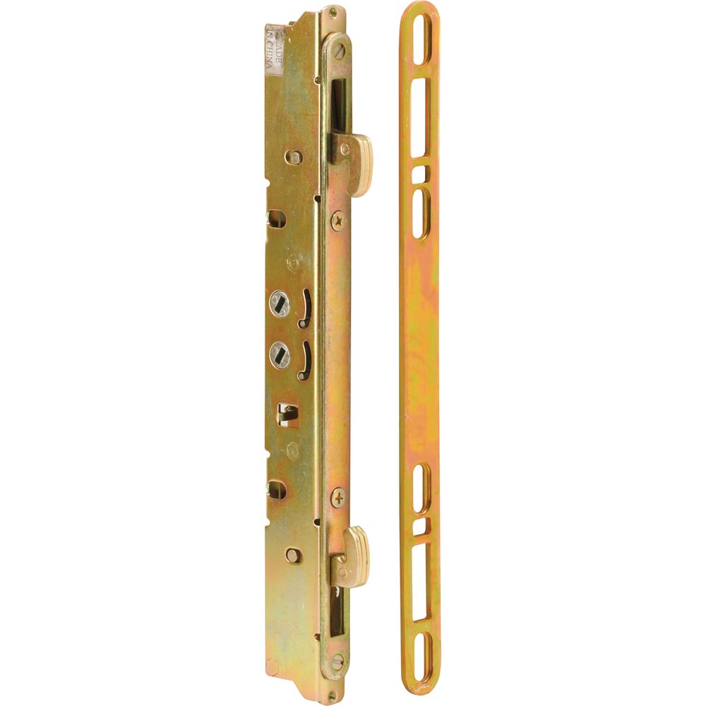 Prime-Line E 2473 9-7/8 In. Steel, Multi-Point Door Lock and Keeper with 45 Degree Keyway for Sliding Patio Doors (1 Set)