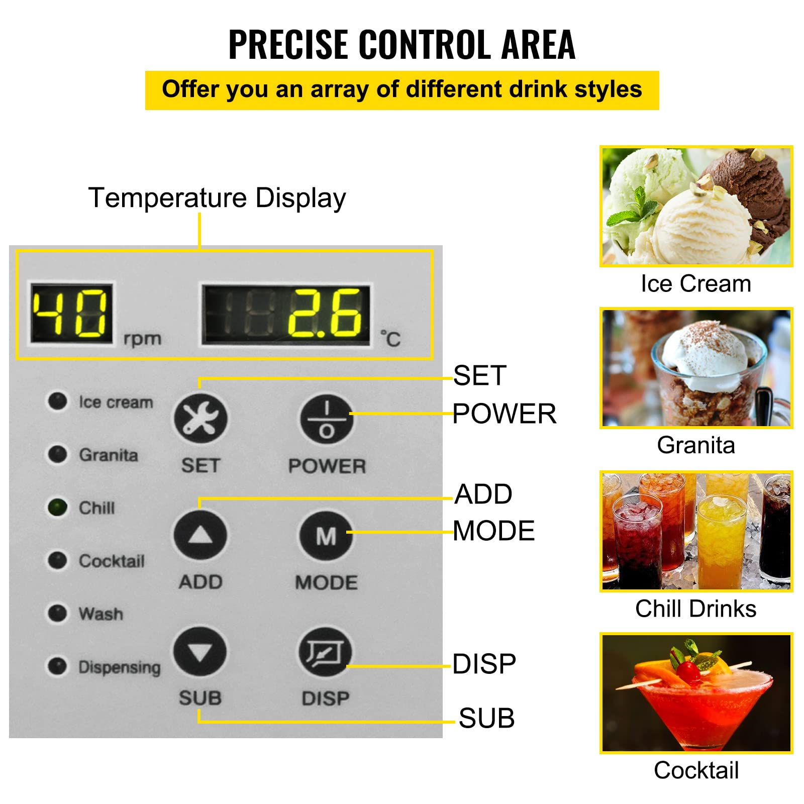 VEVOR Slush Frozen Drink Machine, 6LX2 Tanks, 1300W Commercial Margarita Maker with 14°F to 41°F Temperature Preservation, Automatic Clean Four Selectable Modes for Cafes Restaurants, Black