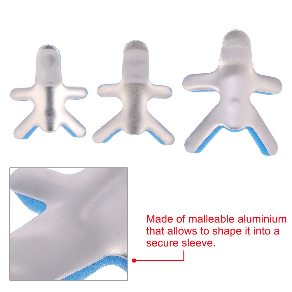 Zyyini Finger Splint, 3 Sizes Aluminium Toad Finger Support Splint Finger Injury Ligament Pain Support Recovery Injury Malleable Finger Splint(S)