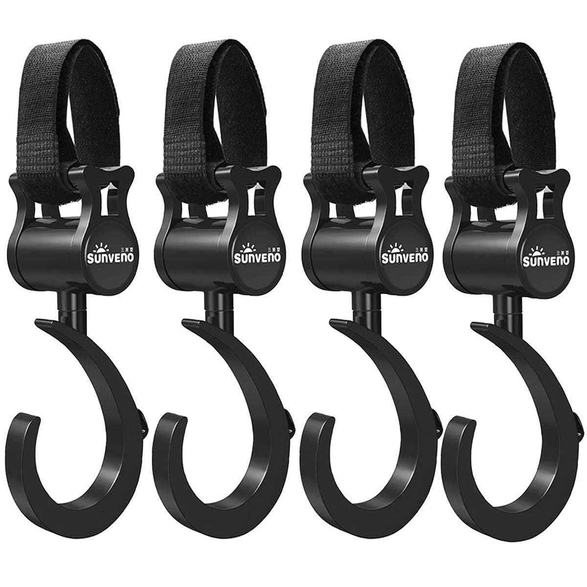 SUNVENO Diaper Bag Backpack with 4 Pack Stroller Hooks, Large Capacity Baby Bags Multifunction Travel Backpack for Mom and Dad, Grey