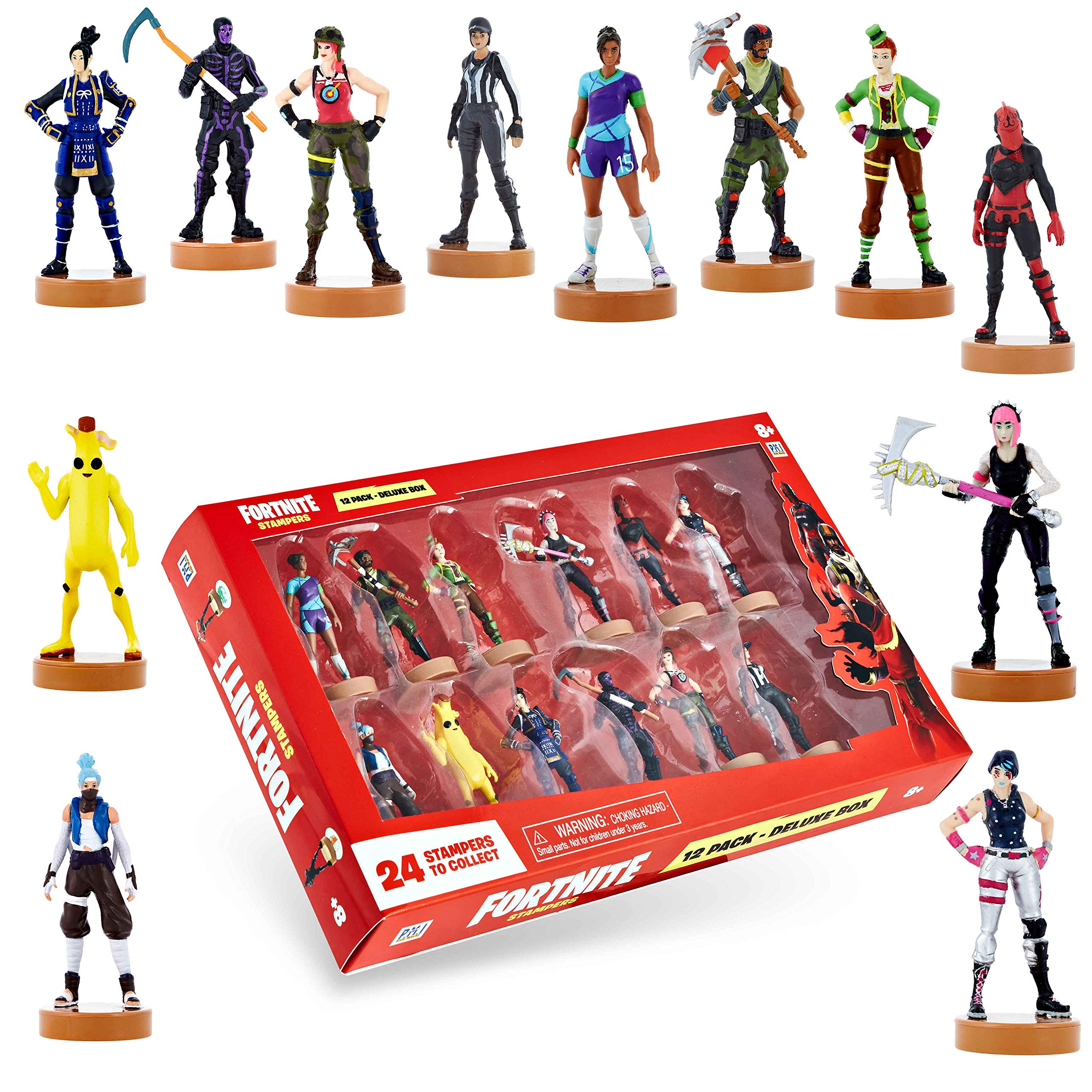 P.M.I. Fortnite Toys - Authentic Action Figures with Stamp, 12 Pack Deluxe Box β Elite Agent, Scratch & Other Popular Fornite Battle Royale Characters β Series 3 Collection for Boys & Girls (2-A)