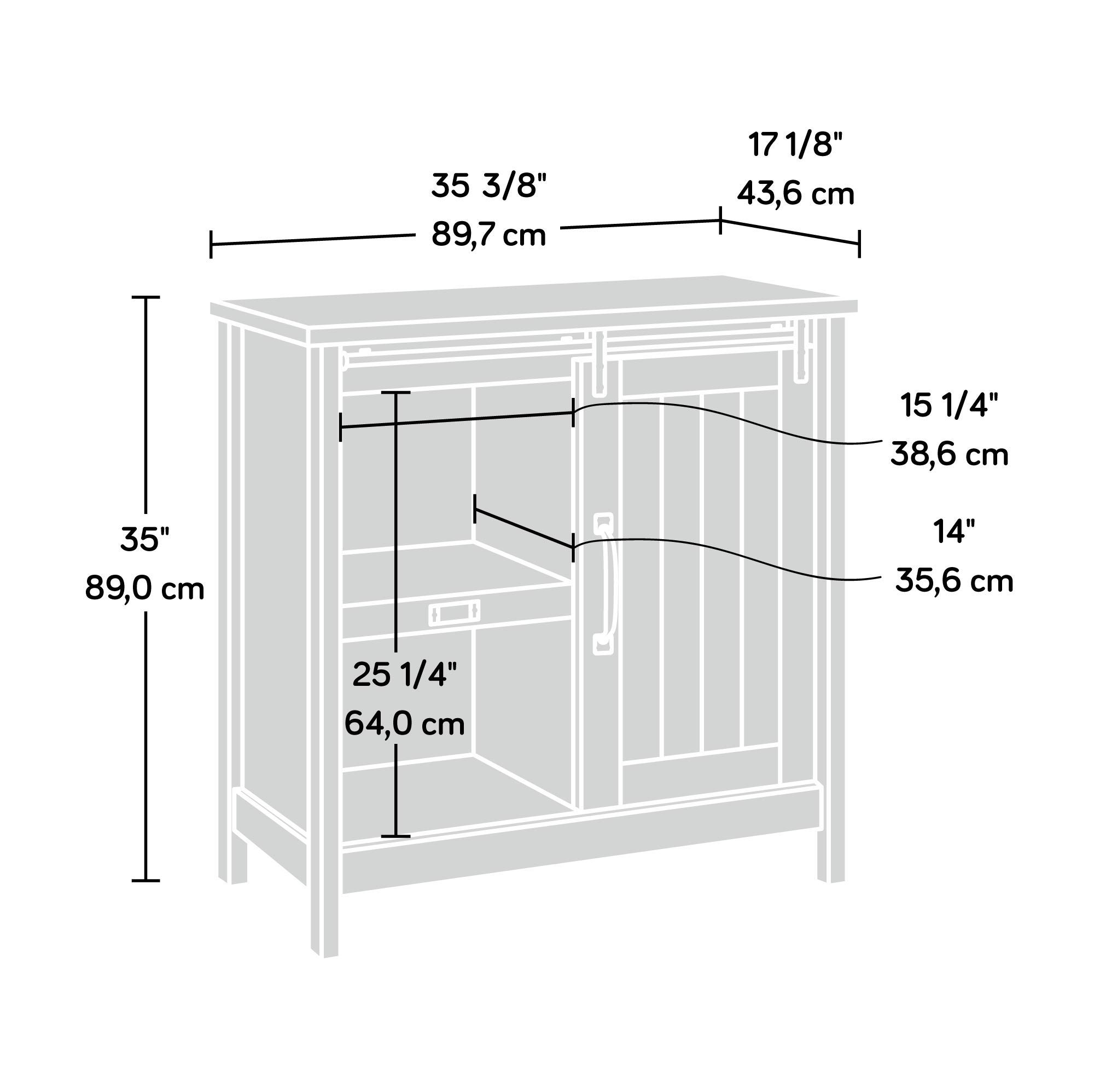 Sauder Adept Accent Storage Pantry cabinets, For TVs up to 39", Craftsman Oak finish